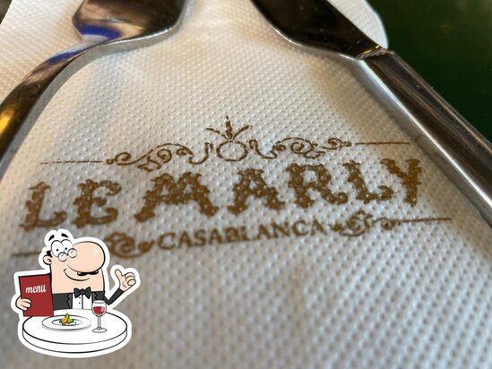 Menu au Le Marly restaurant, Casablanca, Angle Bd Moulay Rachid