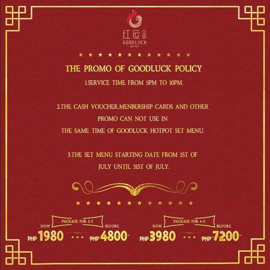 Menu at Good Luck Hotpot Pasay City restaurant, Pasay
