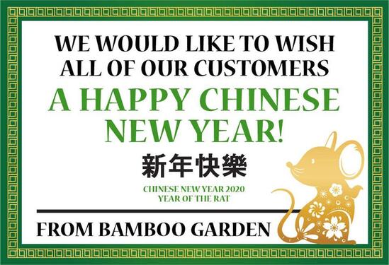 Menu at Bamboo Garden fast food, Luton