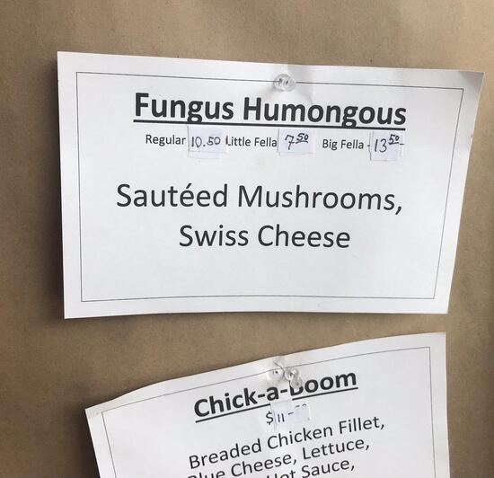 Menu at Odd Fellas restaurant, Lock Haven