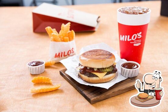Menu at Milo's Hamburgers fast food, Montgomery, Eastchase Pkwy