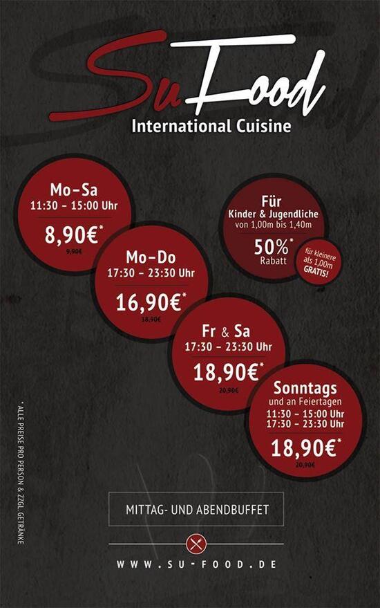 Speisekarte von Su Food International Cuisine restaurant, Hückelhoven