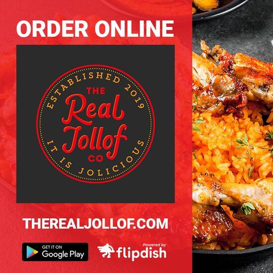 Menu at The Real Jollof restaurant, Wembley
