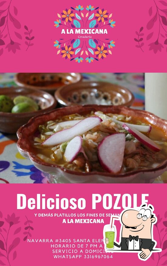 Menu at A la Mexicana Cenaduría restaurant, Guadalajara