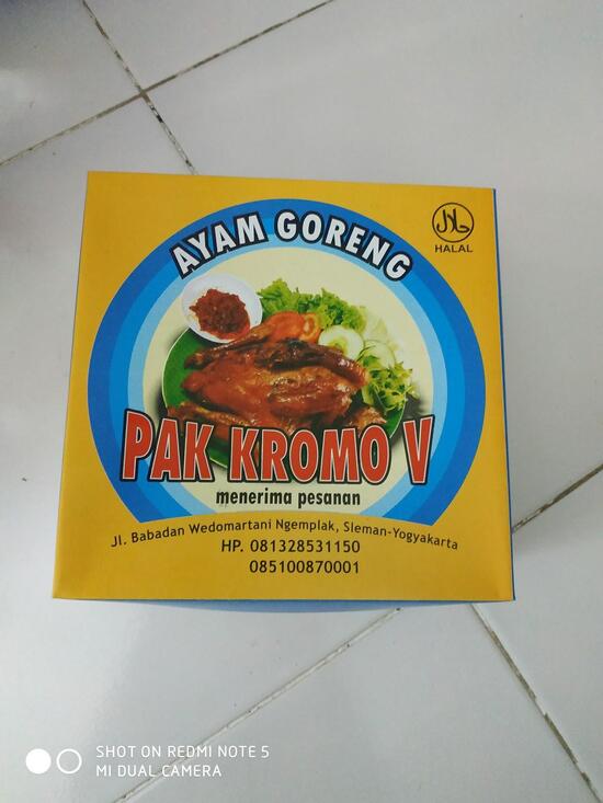 Menu at Ayam Goreng Dan Soto Pak Kromo 8 restaurant, Tamanmartani