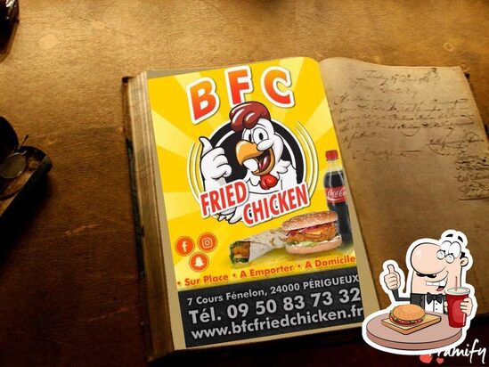 Menu at BFC fried chicken restaurant, Périgueux