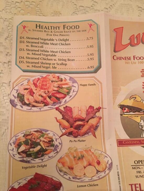 Menu at Lucky restaurant, Northford