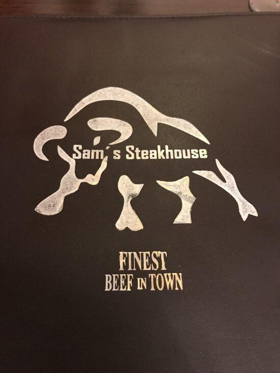 Menu at Sam's Steakhouse, Linz