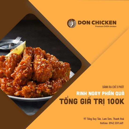 Menu at Don Chicken restaurant, Thanh Hoa