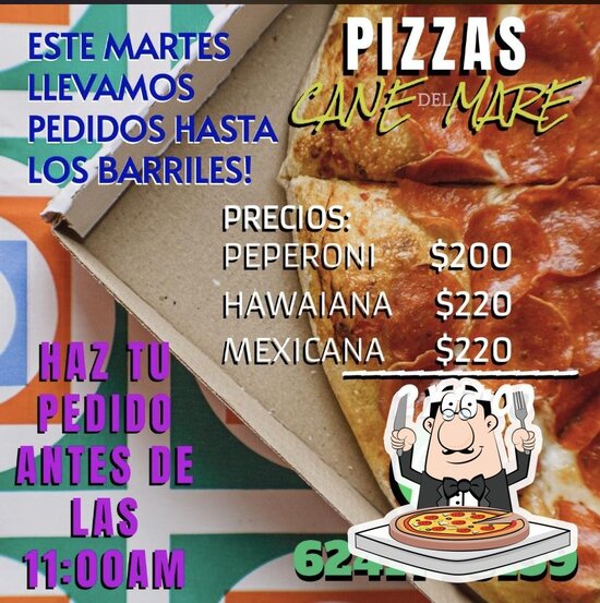 Menu at Cane del Mare Pizza restaurant, La Ribera