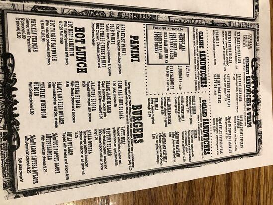 Menu at Depot Diner pub & bar, Fallon