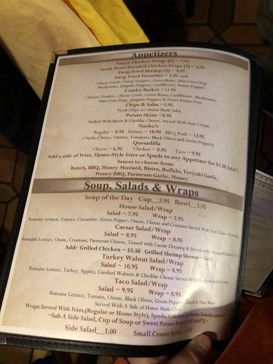 Menu at Sammy's Bar & Grill, Summit Lake, N9067 Water Power Rd