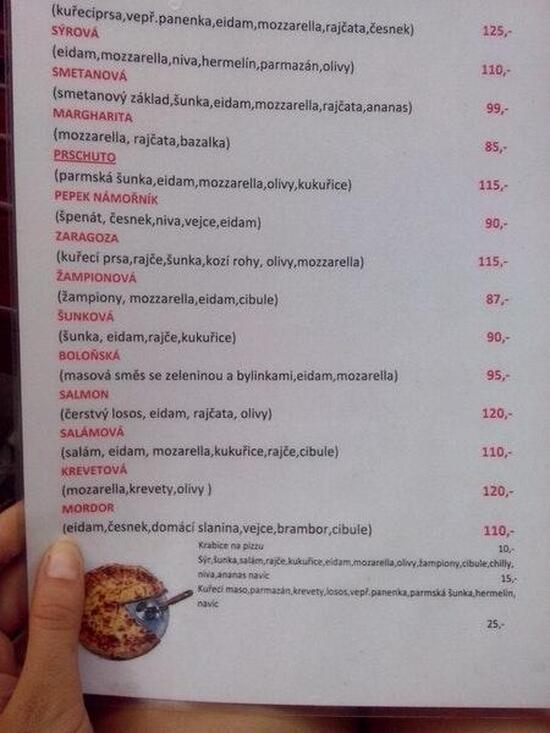 Menu at Restaurace U Prátů restaurant, Oslavany, V OslavE 1062/25