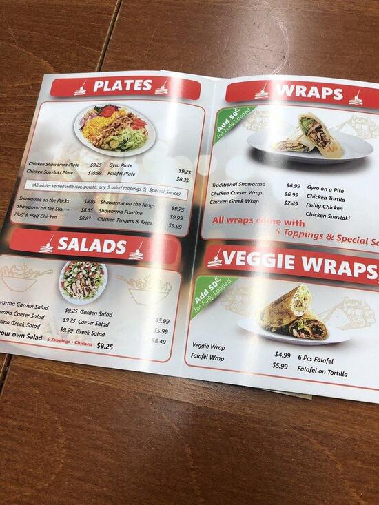 Menu at SHAWARMA FUSION restaurant, Guelph
