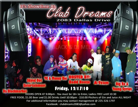 Menu at Club Dreams Baton Rouge, Baton Rouge