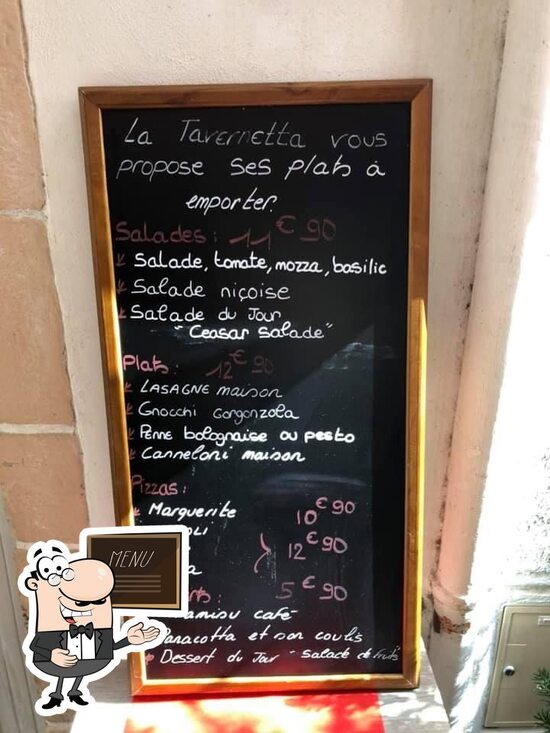 Menu at La Tavernetta restaurant, Monaco-Ville