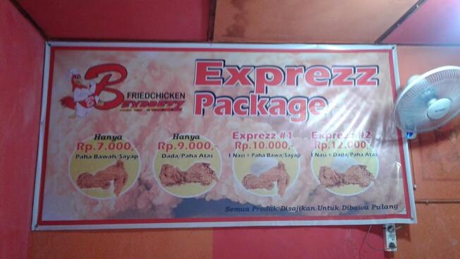 Menu at BFC Friedchicken Exprezz restaurant, Palembang