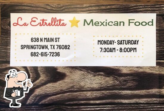 Menu at La Estrellita Mexican Food restaurant, Springtown