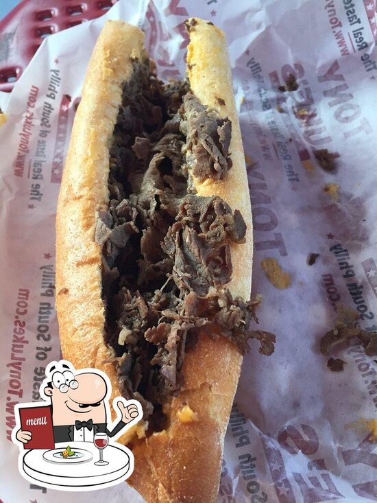 Menu at Tony Luke's restaurant, Philadelphia, One Citizens Park Way