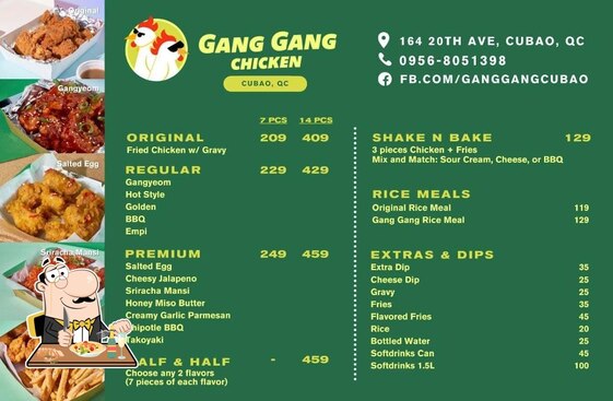 Menu at Gang Gang Chicken - Cubao 20th Avenue restaurant, Quezon City