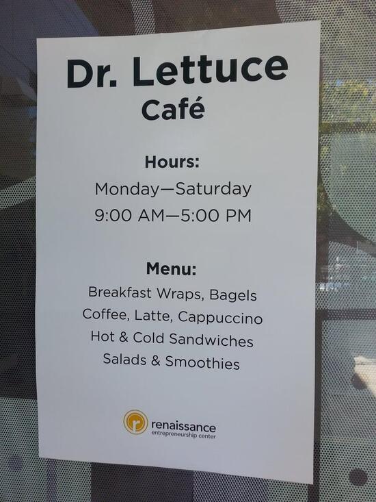 Menu at Dr. Lettuce cafe, San Rafael