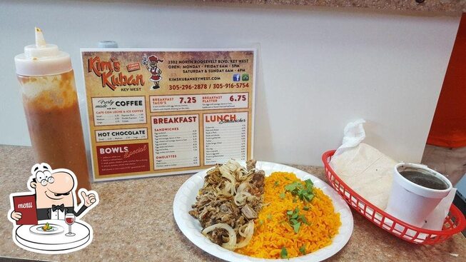 Menu at Kim’s Kuban restaurant, Key West