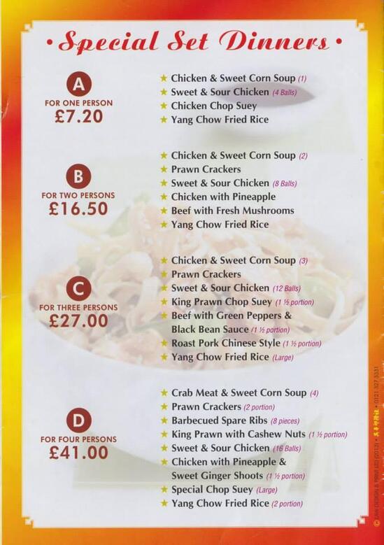 Menu at Lee's Happi Eater fast food, Stoke-on-Trent