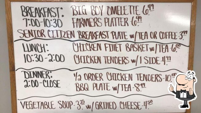Menu at The Homeplace restaurant, Lincolnton