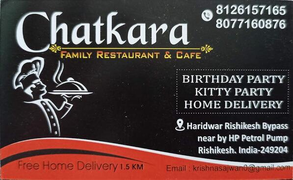 Menu at Chatkara family Restaurant, Rishikesh