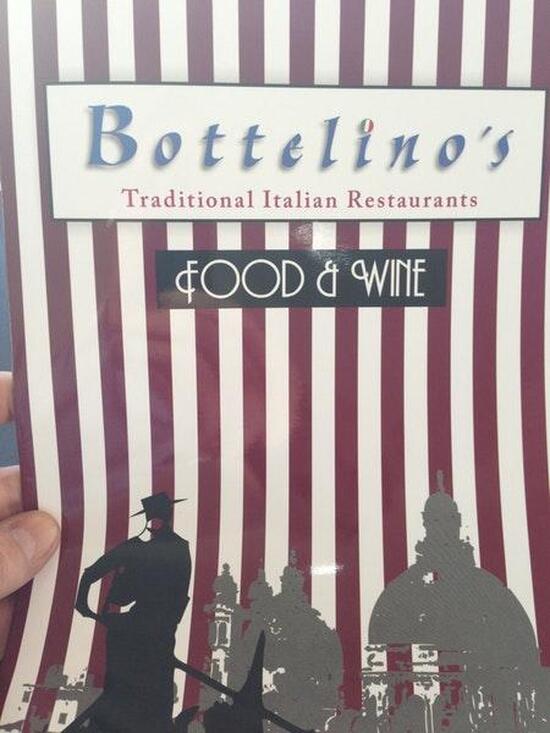 Menu at Bottelino's restaurant, Bristol, Harbour Rd