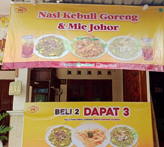 Menu at Nasi Goreng Kebuli JM & Mie Johor restaurant, Semarang