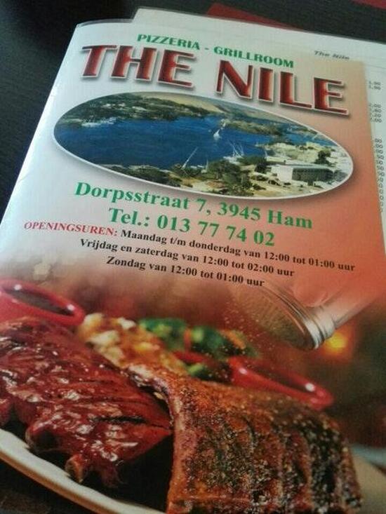 Menu at The Nile, Ham