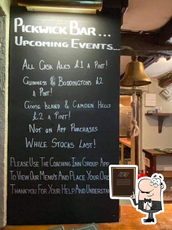 Menu at The Pickwick Bar, Helmsley