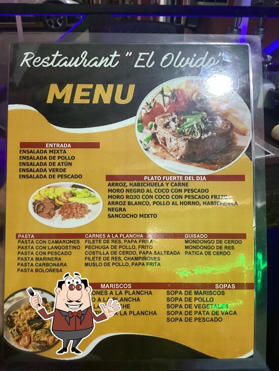 Menu at Restaurante El Olvido, Las Terrenas