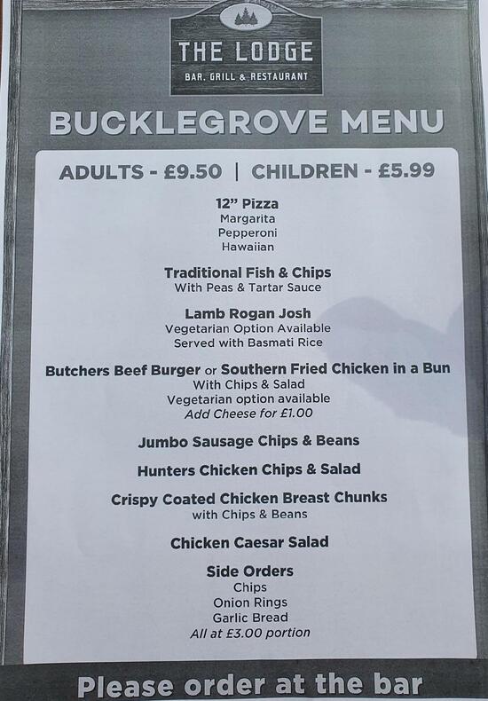 Menu at The Lodge Bar, Grill & Restaurant, Cheddar