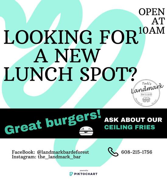Menu at Landmark Bar & Grill, DeForest