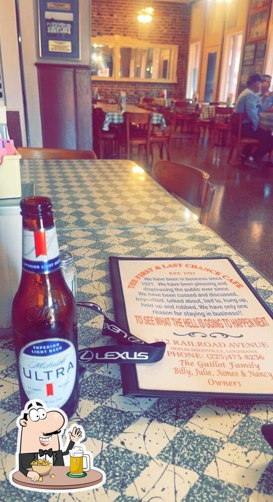 Menu at First & Last Chance Cafe, Donaldsonville