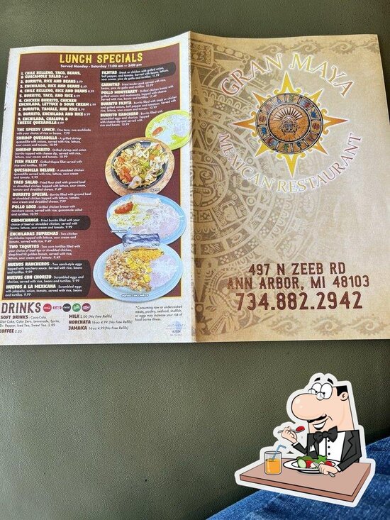 Menu at Gran Maya Mexican Restaurant, Ann Arbor