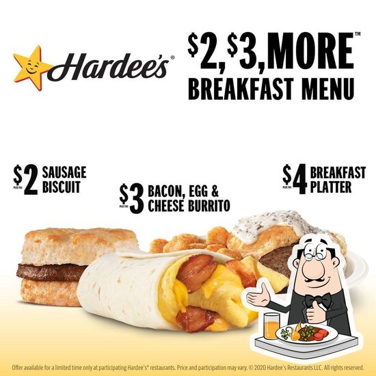 Menu at Hardee's fast food, Swansboro