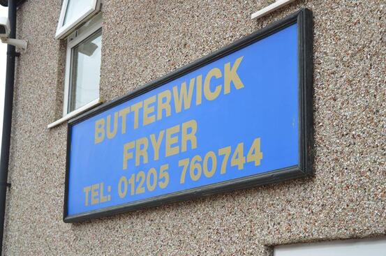 Menu at Butterwick chippy restaurant, Kirton