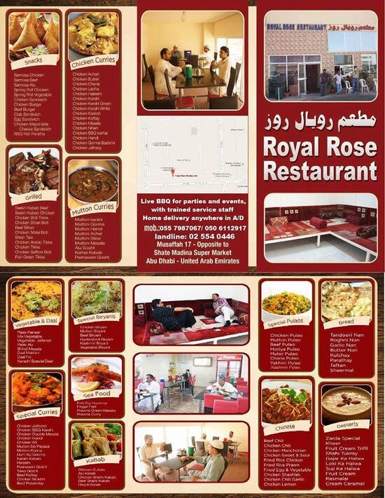 Menu at Royal Rose Restaurant, Abu Dhabi, Sector 17