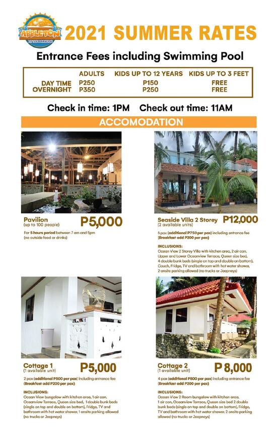Carta de Appleton Little Paradise Real Quezon Beach Resort & Restaurant ...