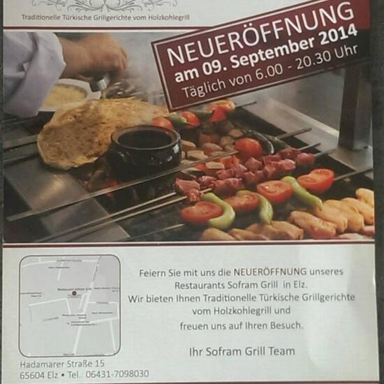 Menu at Sofram Grill restaurant, Elz