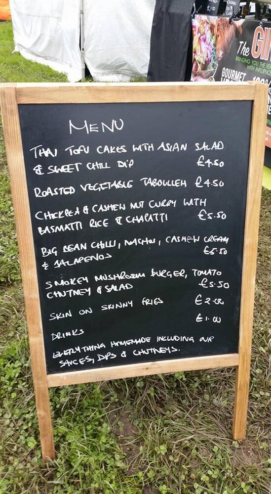 Menu at The Ginger Cow UK restaurant, Coalbrookdale