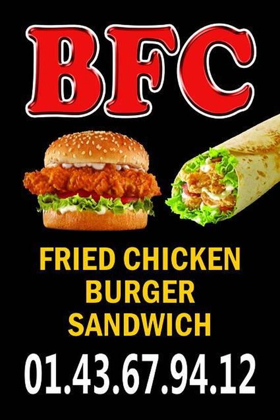 Menu at BFC restaurant, Paris