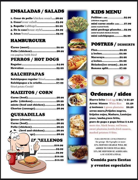 Menu at La Parrilla Latina restaurant, Homestead, S Dixie Hwy
