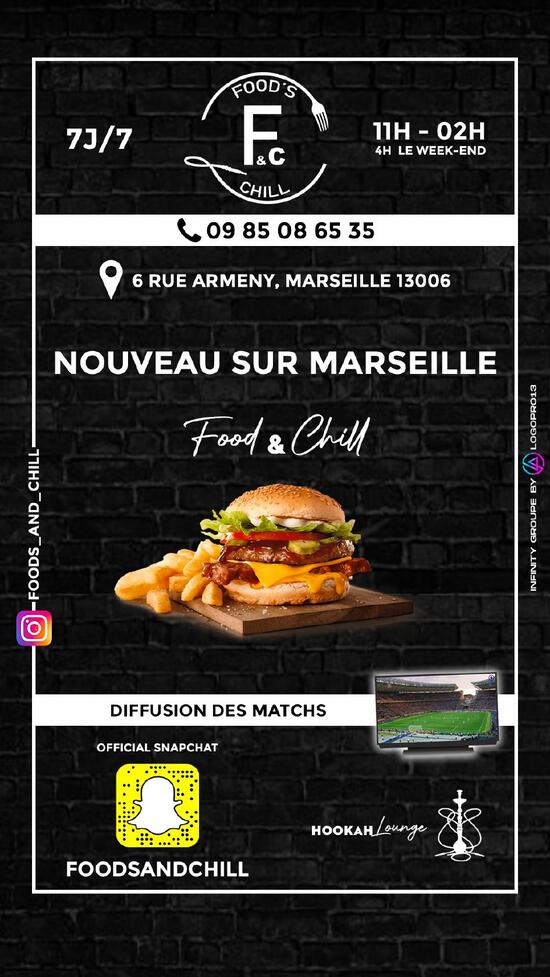 Menu at Food's & Chill restaurant, Marseille