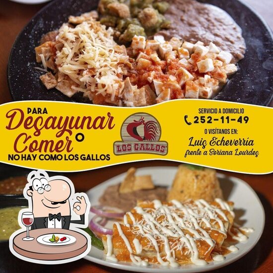 Menu at Los Gallos restaurant, Saltillo