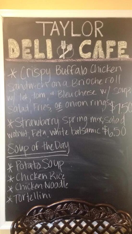 Menu at Taylor Deli restaurant, Taylor, 146 S Main St