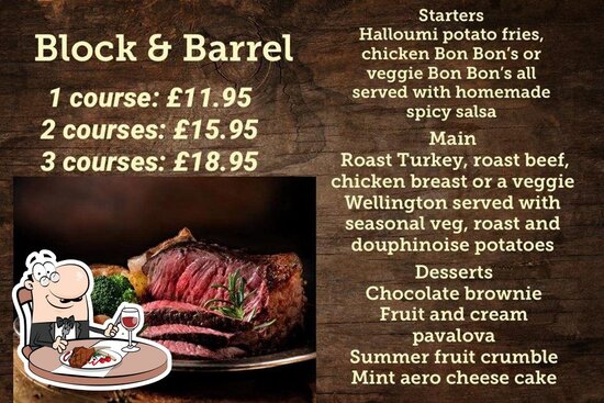 Menu at Block and Barrel, Haverfordwest
